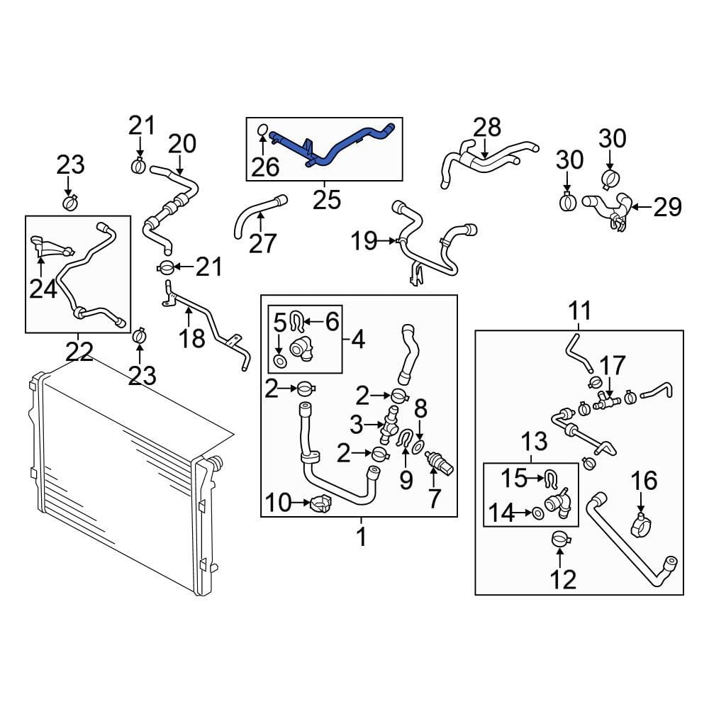 Volkswagen OE 03L121065T - Engine Coolant Pipe