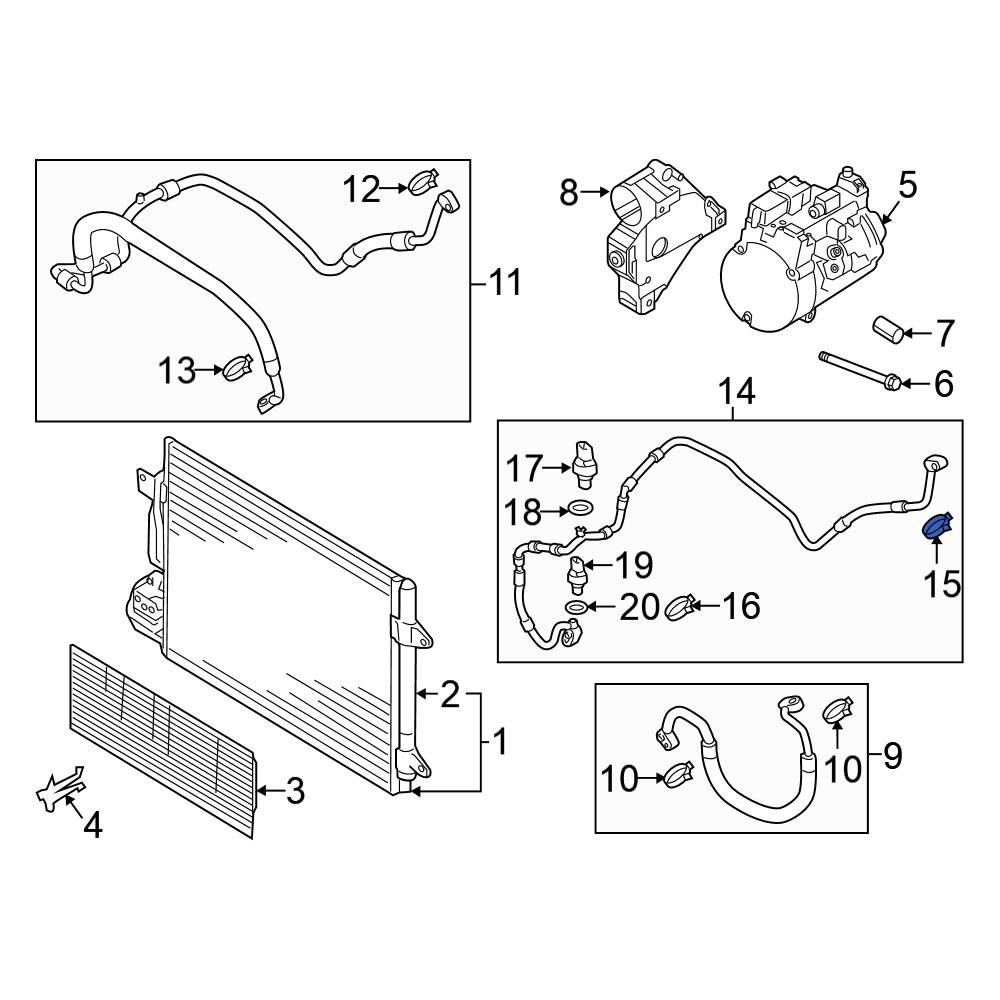 Volkswagen OE 8E0260749D - Upper A/C Line O-Ring