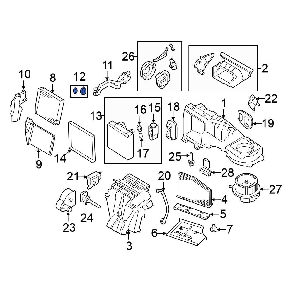 Volkswagen OE 8E0898380 - HVAC Heater Core Seal Kit