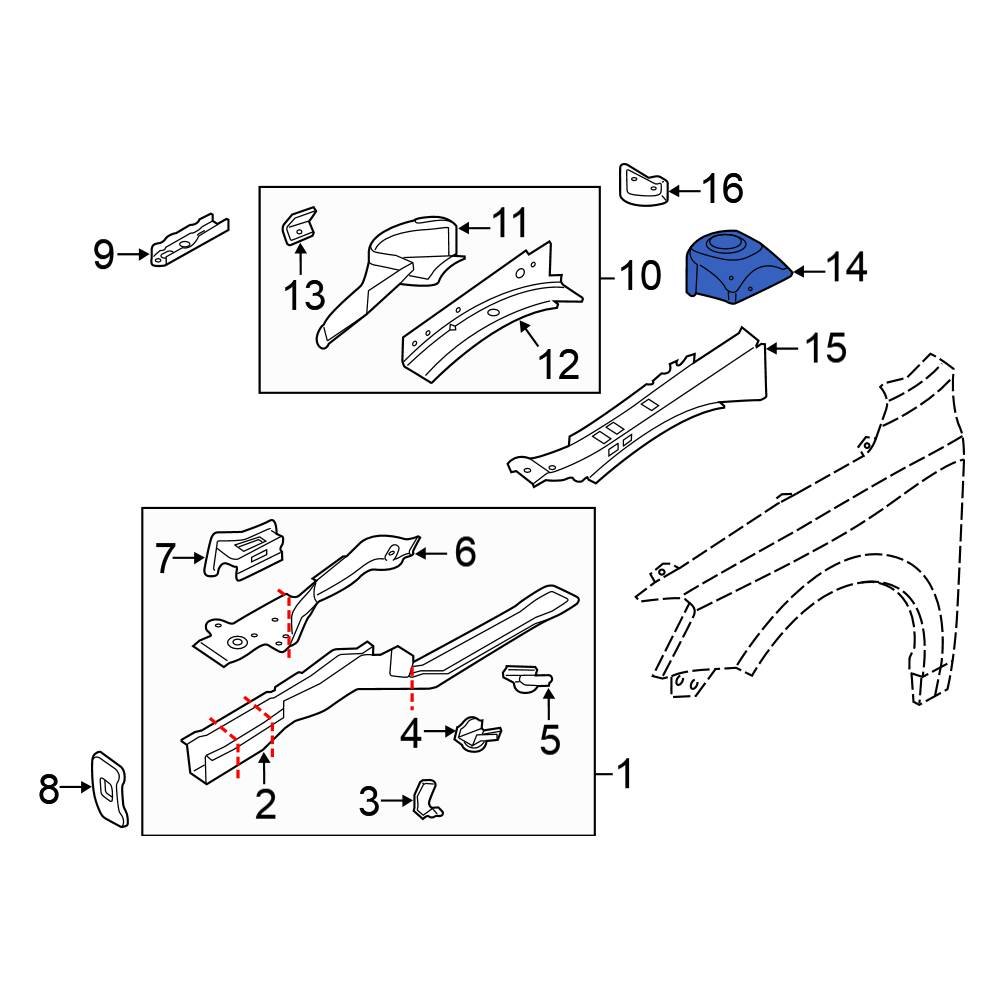 Volkswagen OE 1K0412331C - Front Suspension Strut Mount