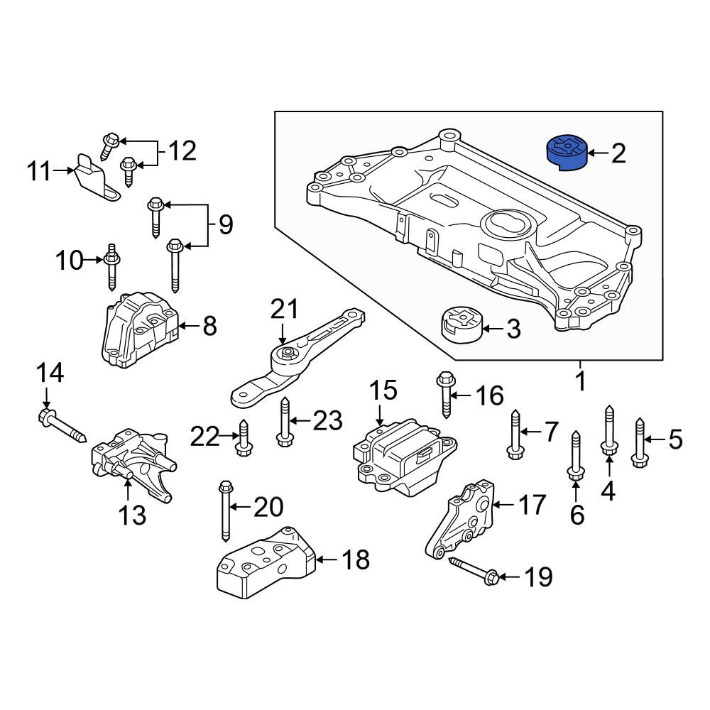 Volkswagen OE 1K0199868R - Upper Engine Cradle Insulator