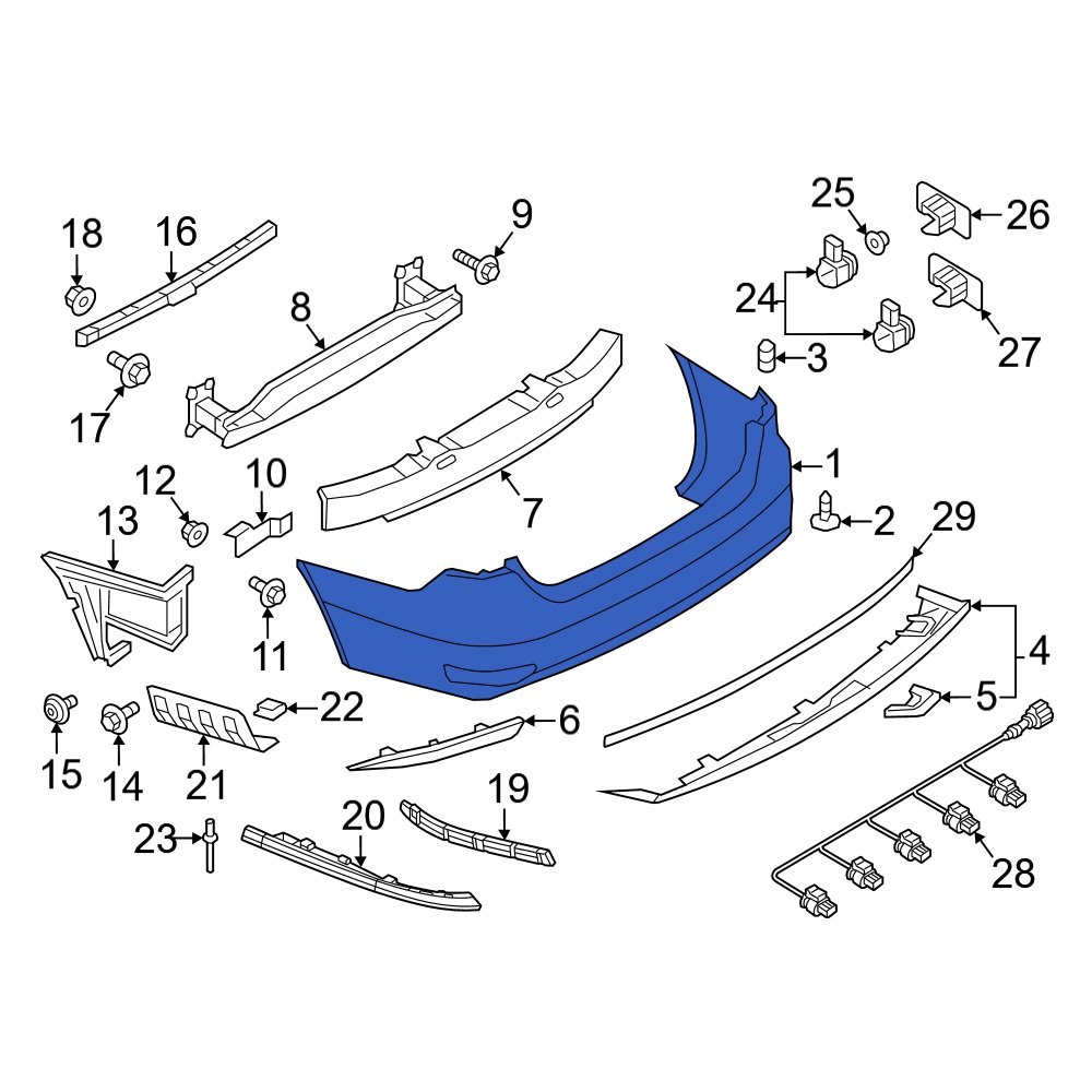 Volkswagen OE 5C6807421HGRU - Rear Bumper Cover
