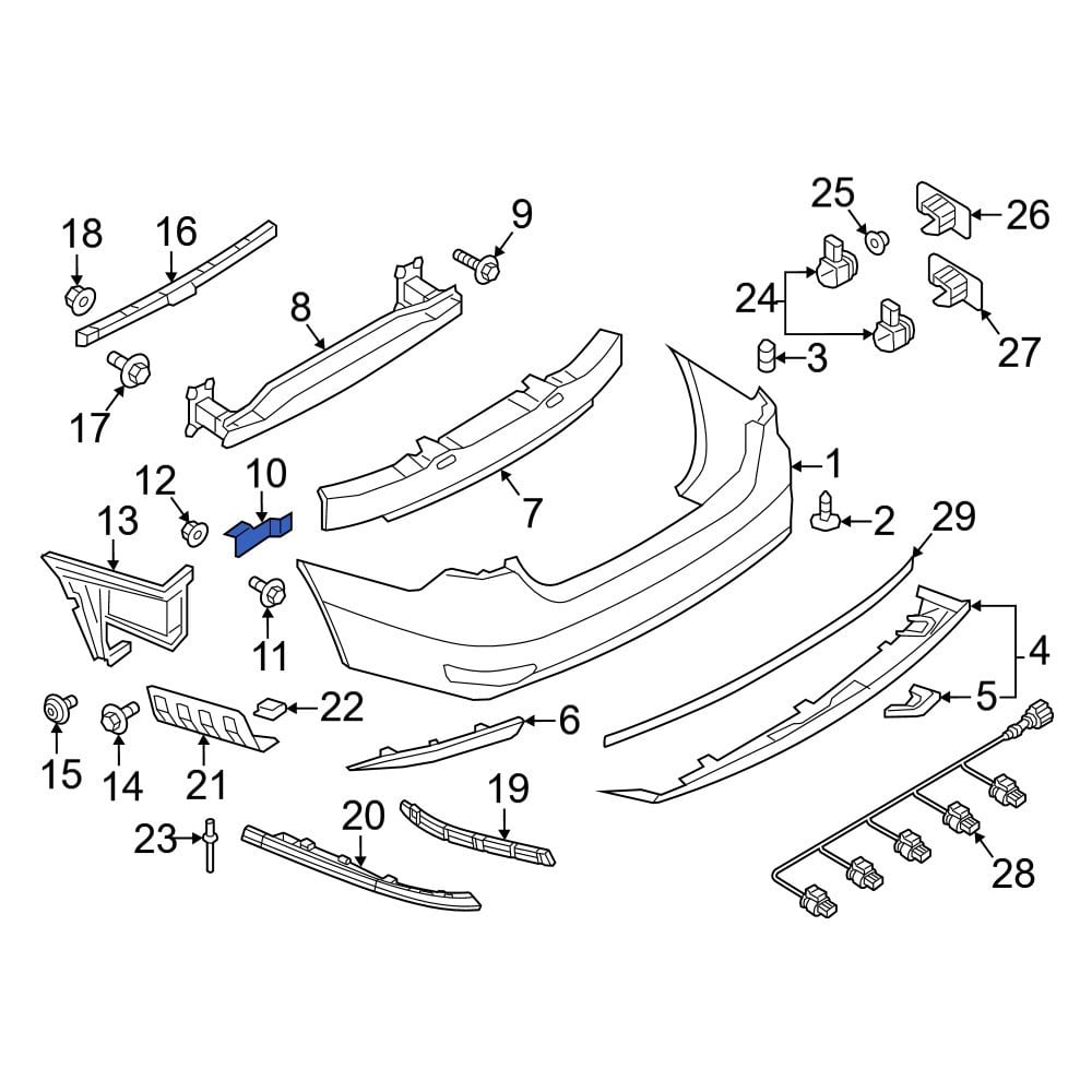 Volkswagen OE 5C6807863B - Rear Center Bumper Cover Support Rail
