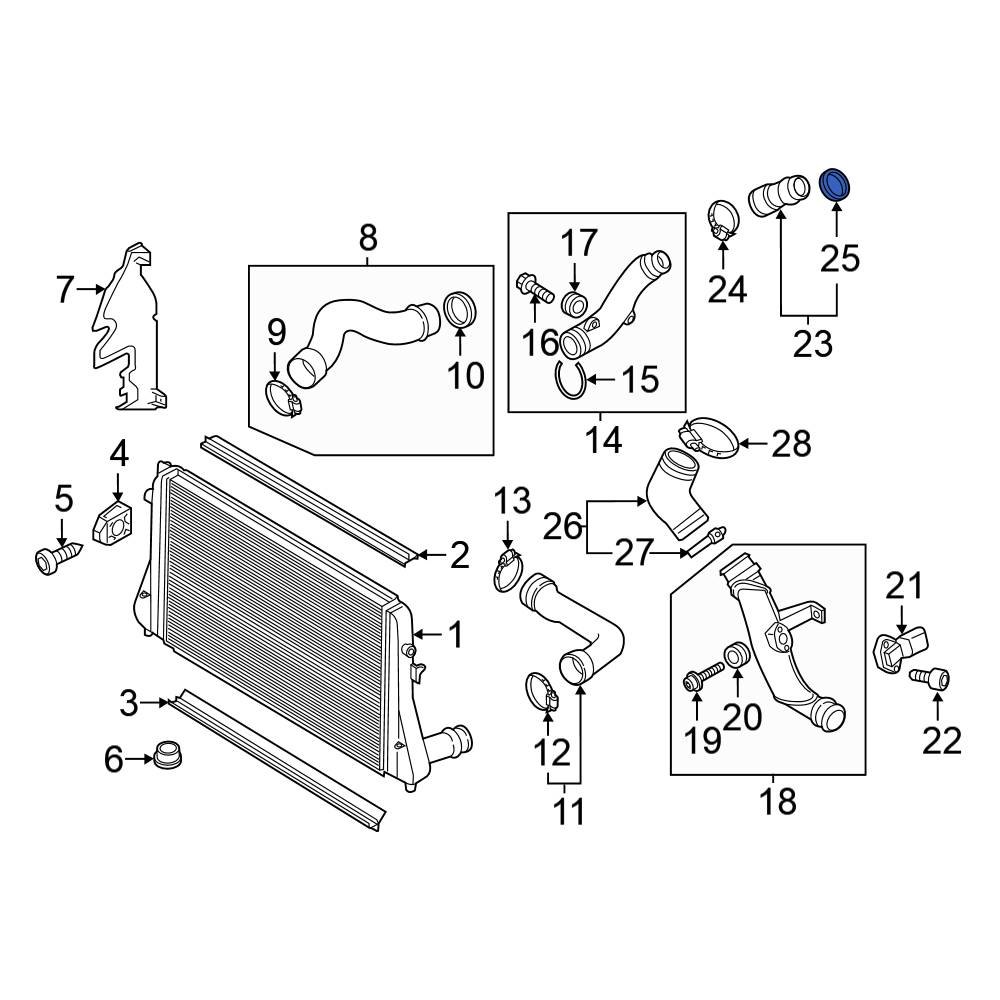 Volkswagen OE 3C0145117D - Intercooler Tube Seal