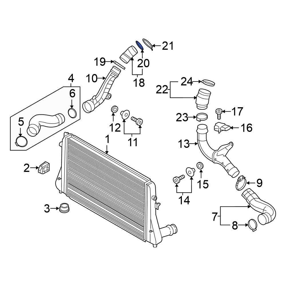 Volkswagen OE 3C0145117D - Intercooler Tube Seal