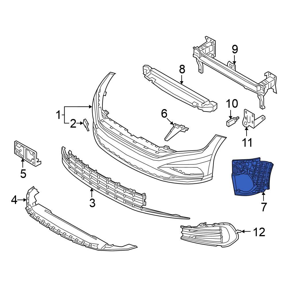 Volkswagen OE 17A807723C - Front Left Bumper Cover Support Rail