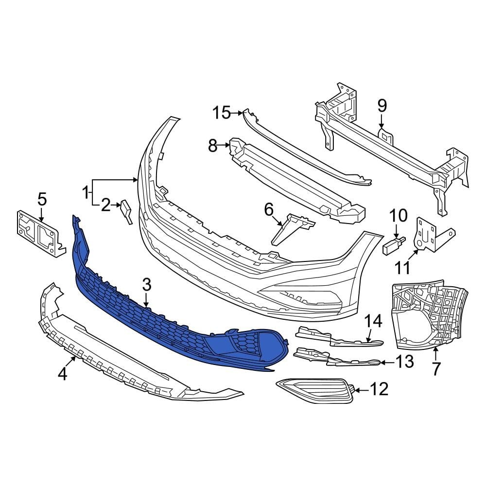 Volkswagen OE 17A853677G9B9 - Front Lower Grille