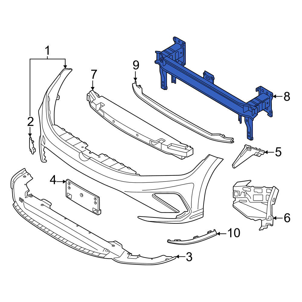 Volkswagen OE 17A807109H - Front Bumper Impact Bar