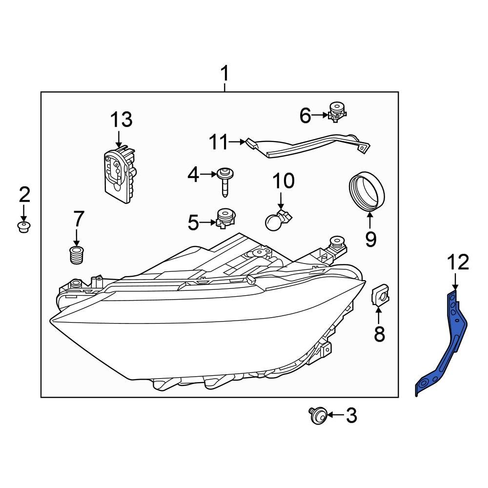 Volkswagen OE 17A804594 - Right Headlight Bracket