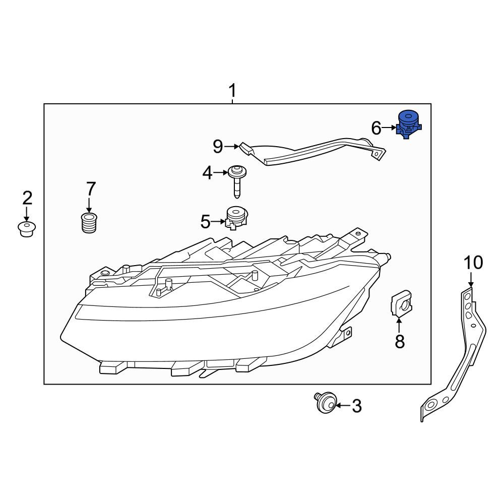 Volkswagen OE 1T0941111 - Upper Headlight Bushing