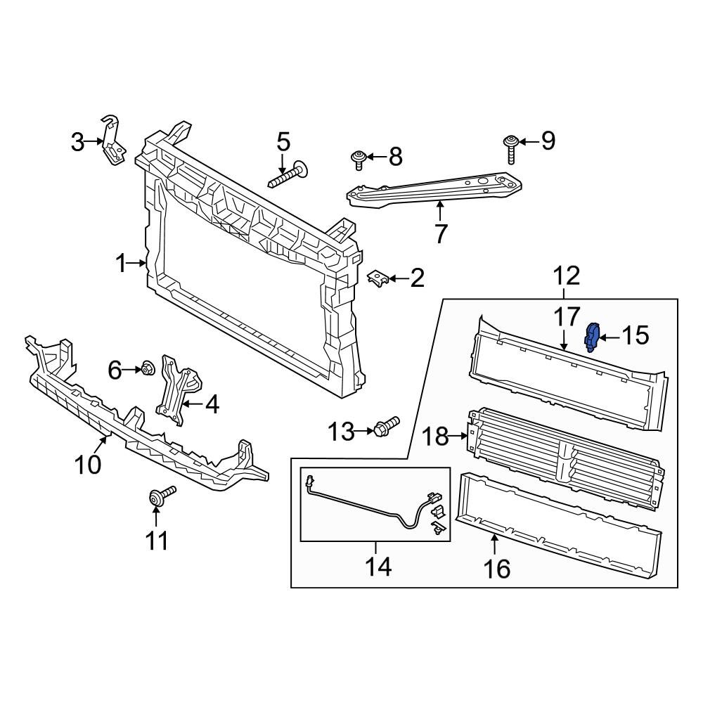 Volkswagen OE 95B965501AA - Front Radiator Support Air Deflector Actuator