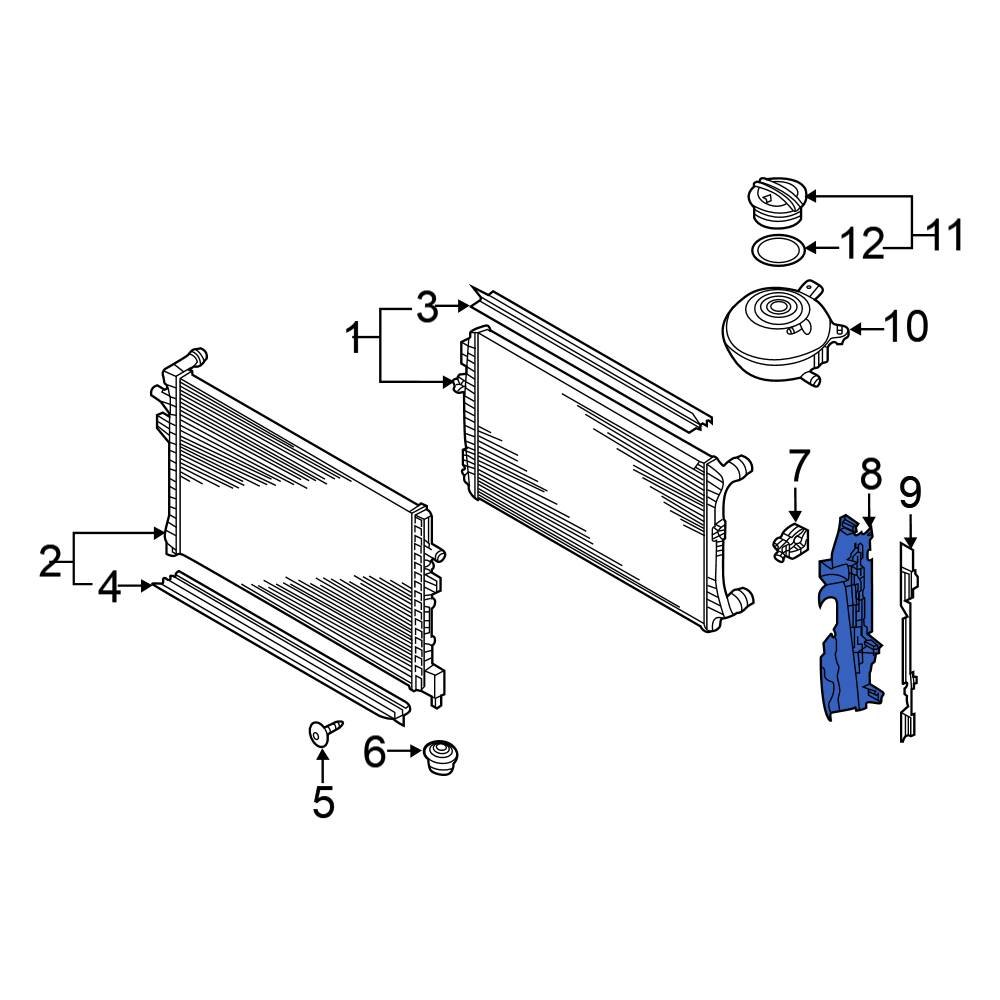 Volkswagen OE 17A805705E - Front Radiator Support Air Deflector