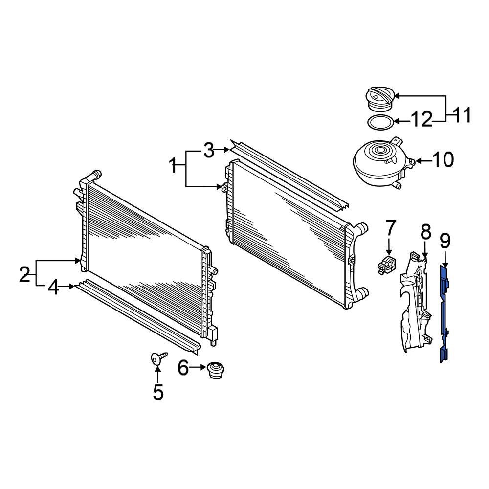 Volkswagen OE 5G0121331H - Left Radiator Support Air Deflector Seal