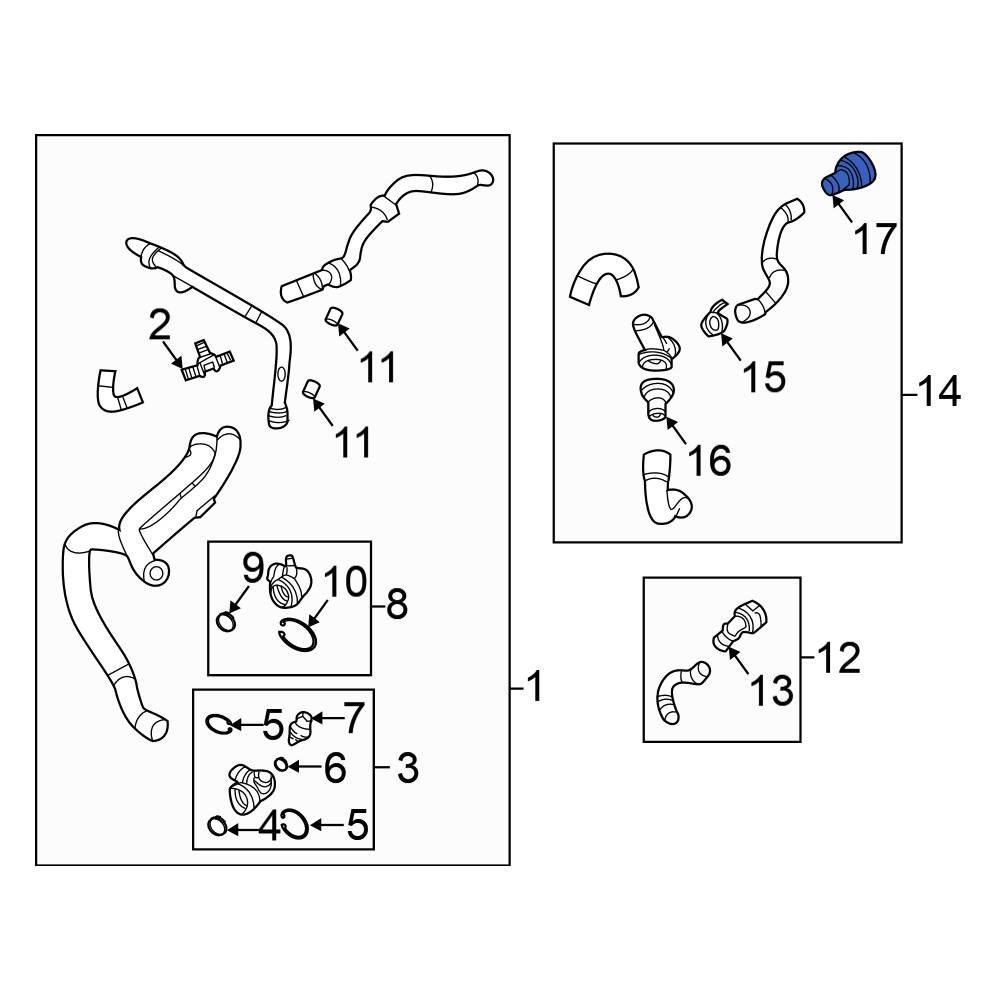 Volkswagen OE 5Q0122291AM - Radiator Coolant Hose Adapter