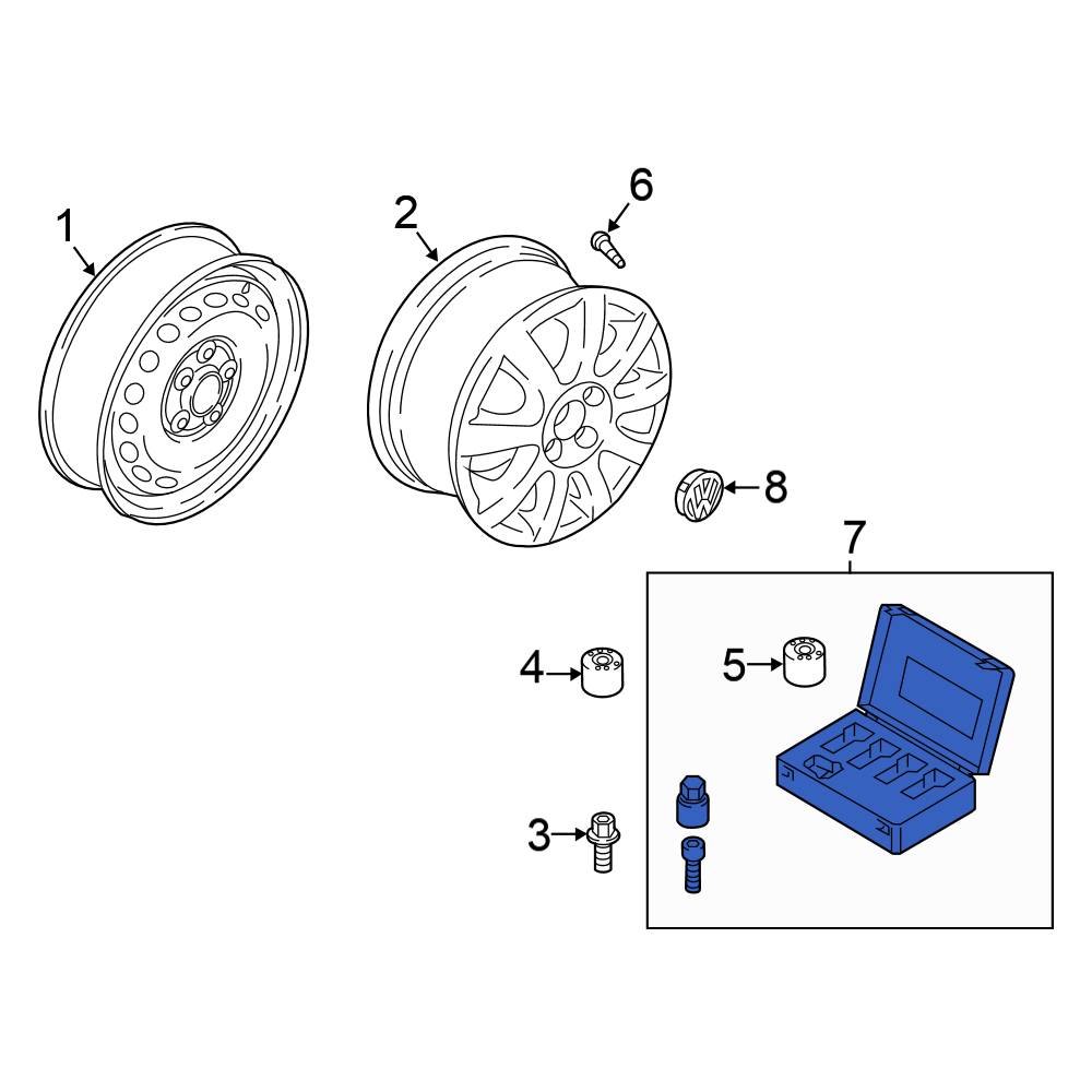 Volkswagen OE 5Q0698137 - Wheel Lock Set