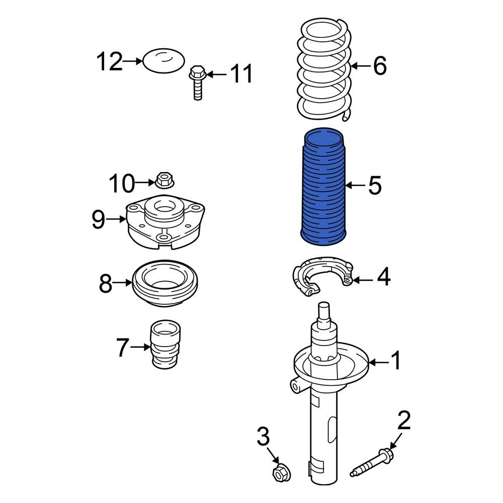 Volkswagen OE 5Q0413175C - Front Suspension Strut Bellows