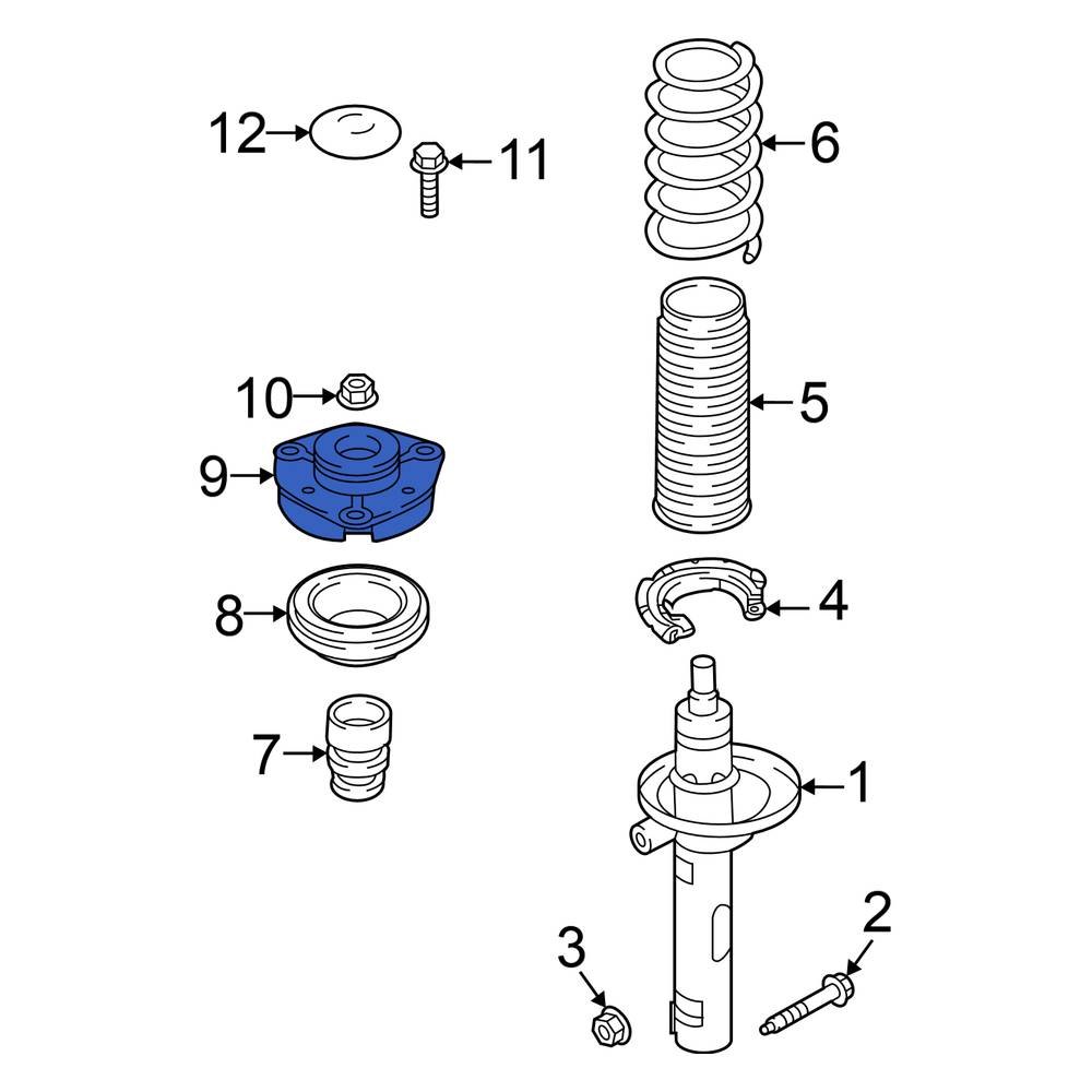 Volkswagen OE 5QM412331A - Front Suspension Strut Mount