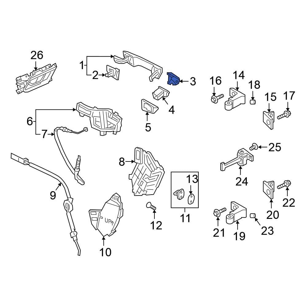 Volkswagen OE 17A837879AGRU - Rear Left Outer Exterior Door Handle Cover