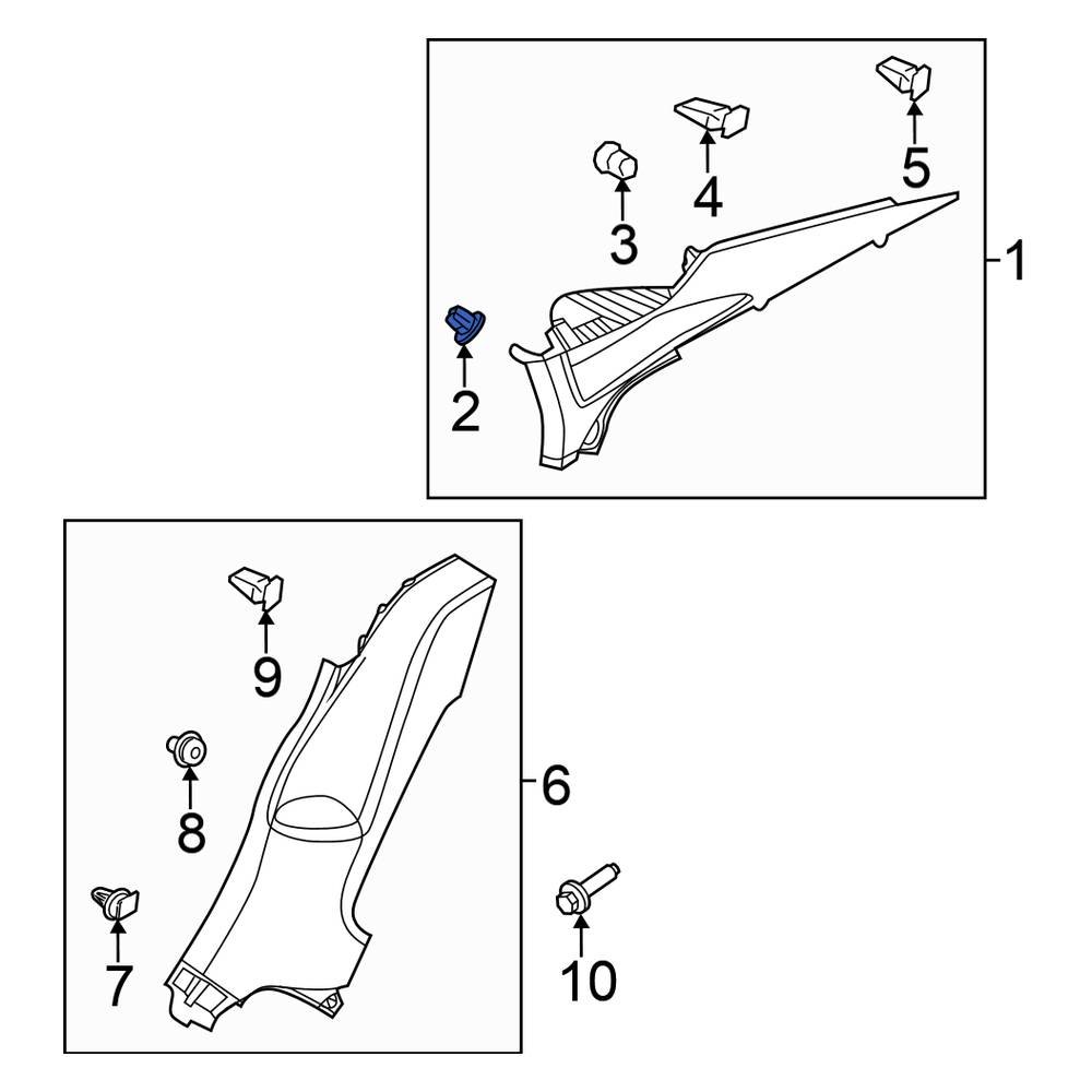 Volkswagen OE 4A0867276C - Upper Quarter Panel Trim Panel Clip