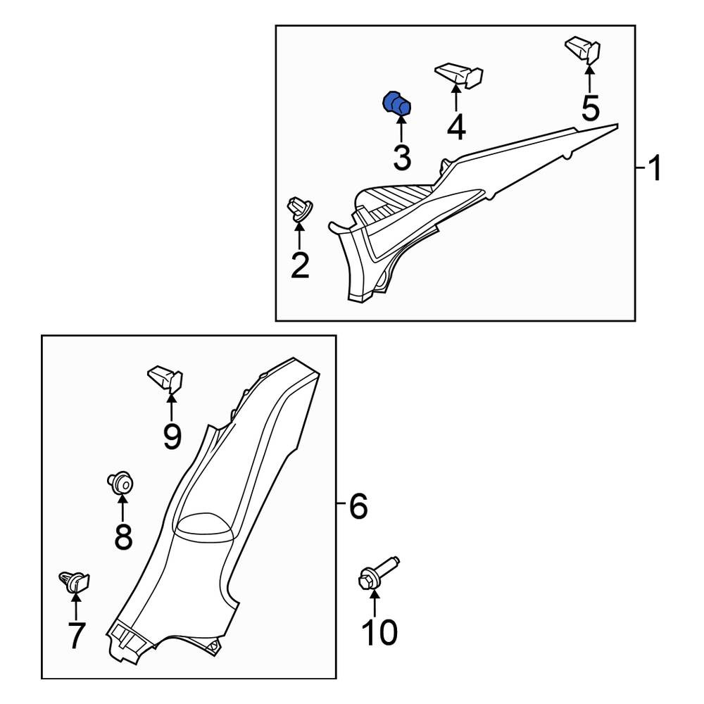 Volkswagen OE 4A0867276C - Upper Quarter Panel Trim Panel Clip