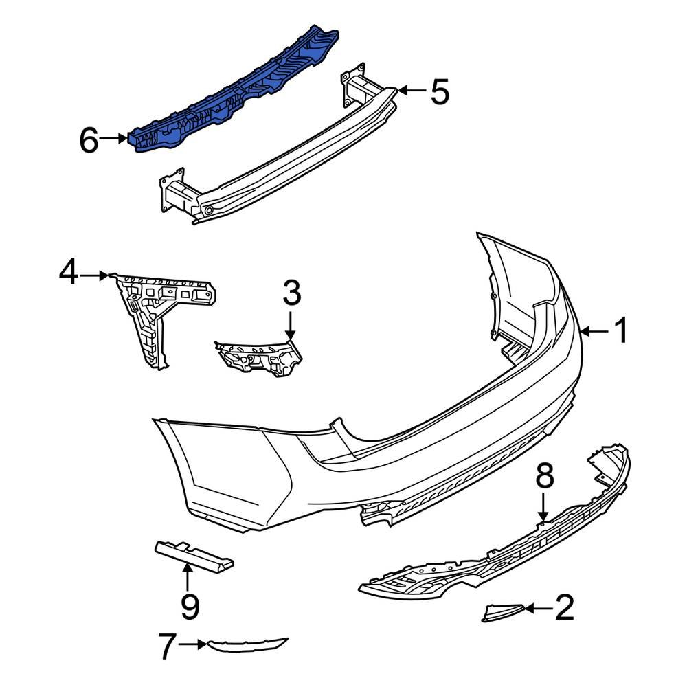 Volkswagen OE 17A807863B - Rear Bumper Cover Support Rail