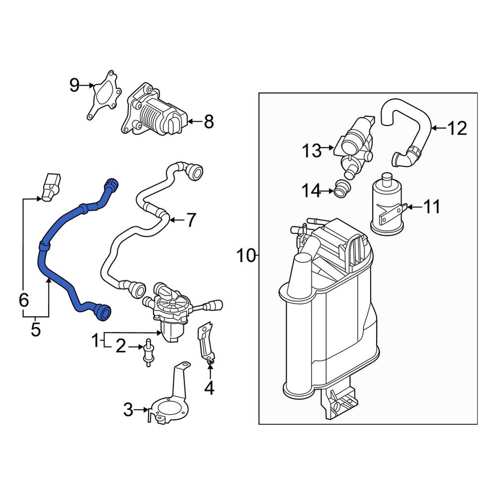 Volkswagen OE 5WA131128A - Secondary Air Injection Pump Hose