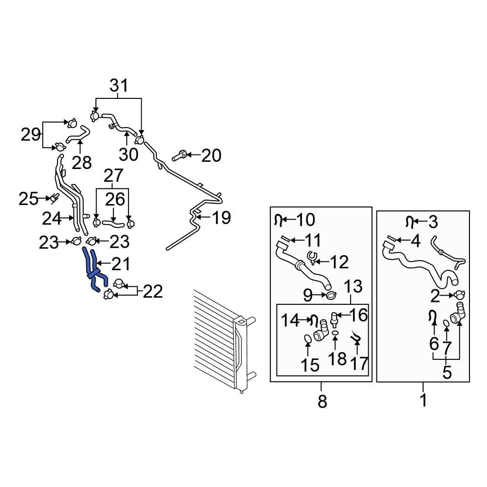 Volkswagen OE 1K0122101DK - Upper Radiator Coolant Hose