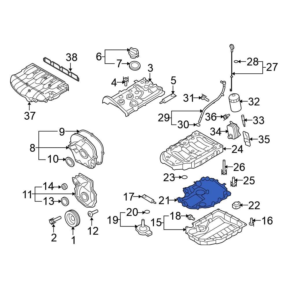 Volkswagen OE 06J103138F - Engine Oil Sump Windage Tray