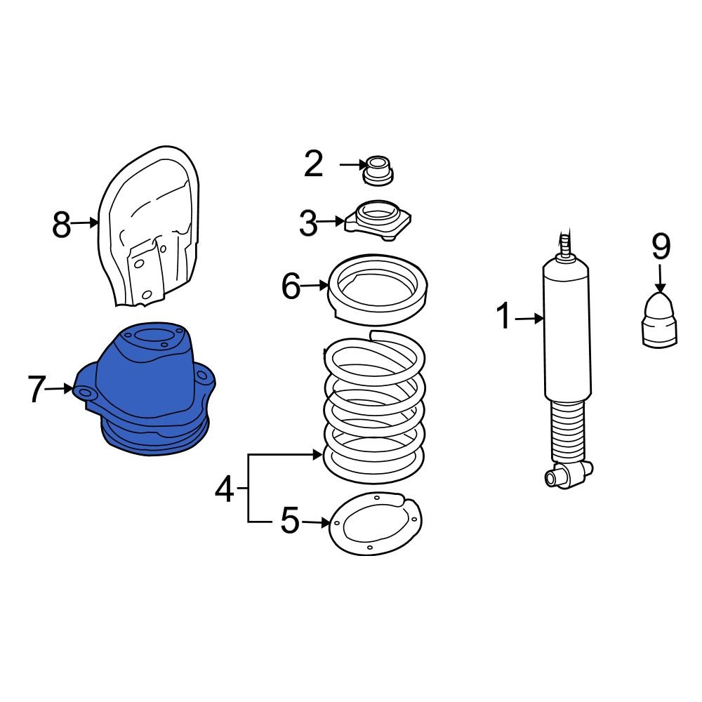 Volvo OE 31262066 - Rear Left Suspension Shock Absorber Mount