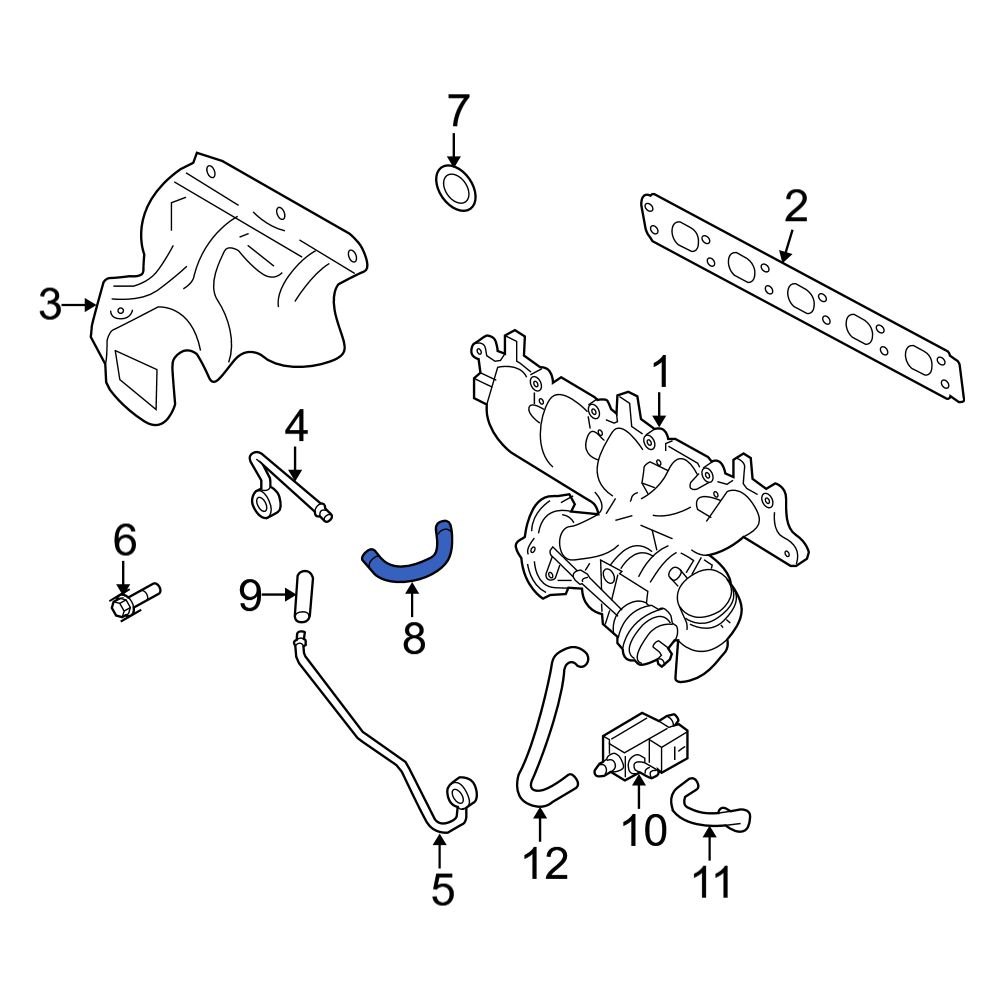 Volvo OE 31439472 - Upper Turbocharger Coolant Line