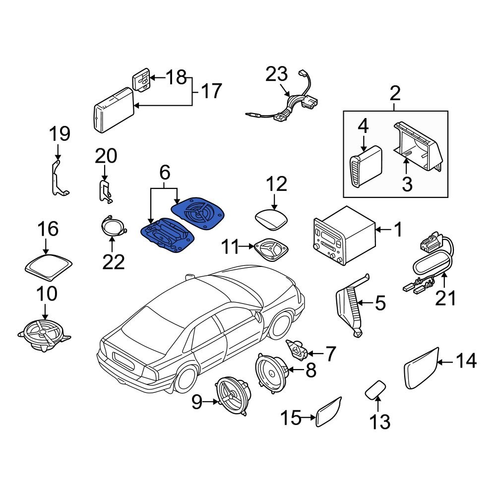 Volvo OE 30752355 - Front Upper Speaker