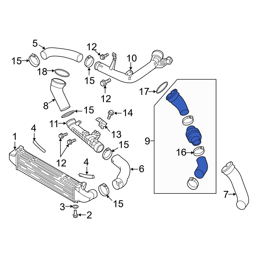 Volvo OE 32222272 - Turbocharger Intercooler Pipe
