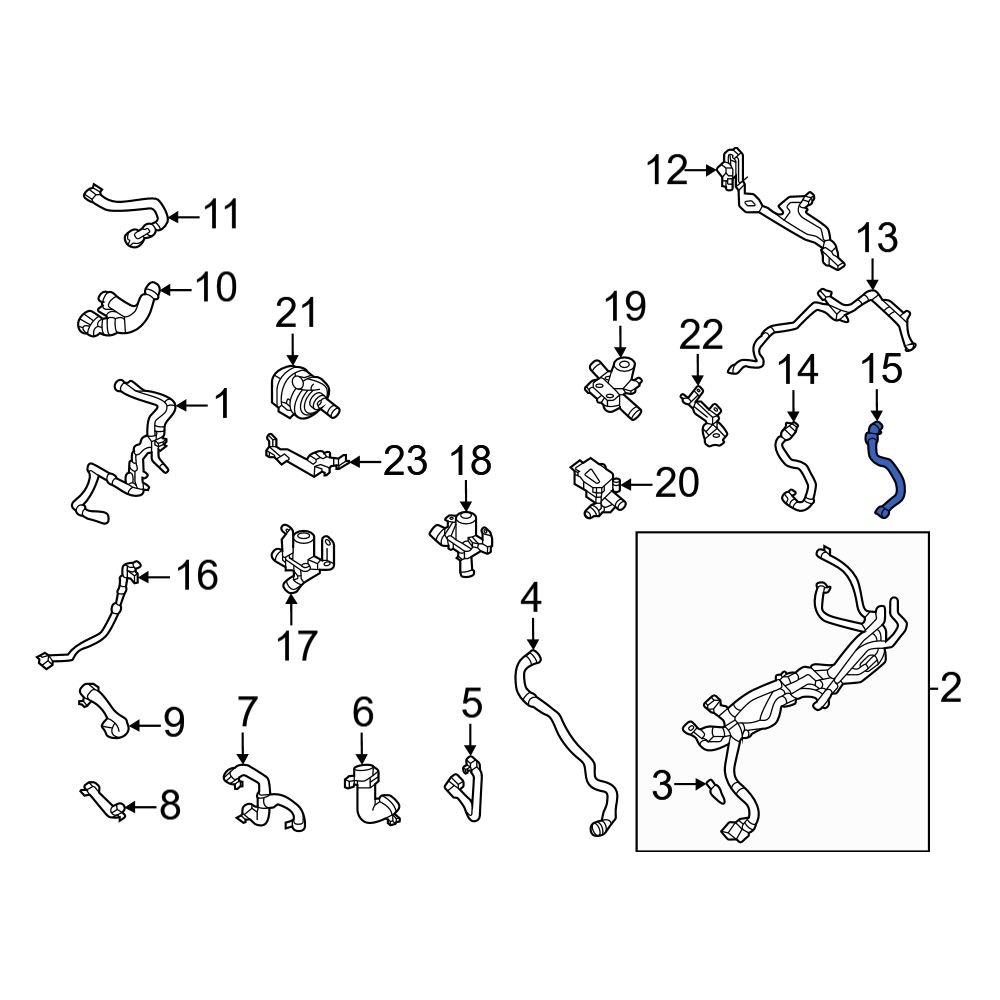 Volvo OE 32252070 - Upper Radiator Coolant Hose