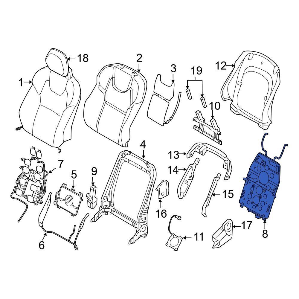 Volvo OE 31498948 - Front Seat Back Reinforcement Plate