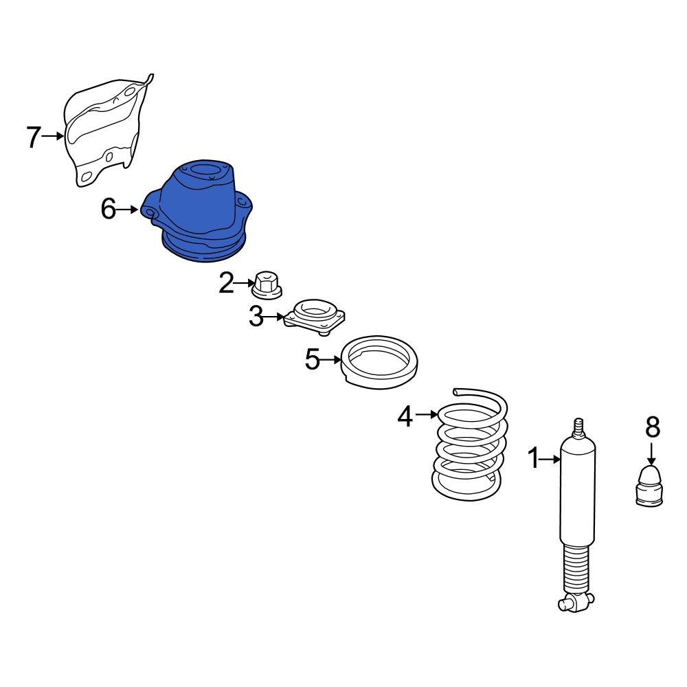 Volvo OE 31262066 - Rear Left Suspension Shock Absorber Mount