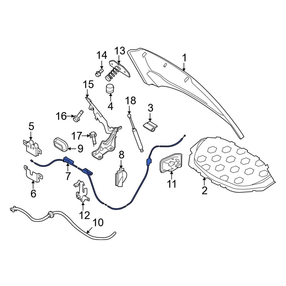 Volvo OE 30671768 - Front Hood Release Cable