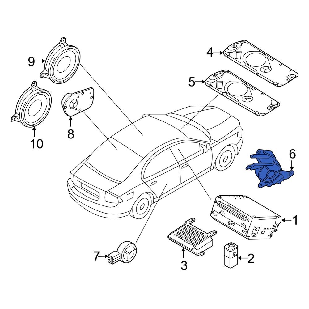 Volvo OE 8635487 - Front Right Speaker