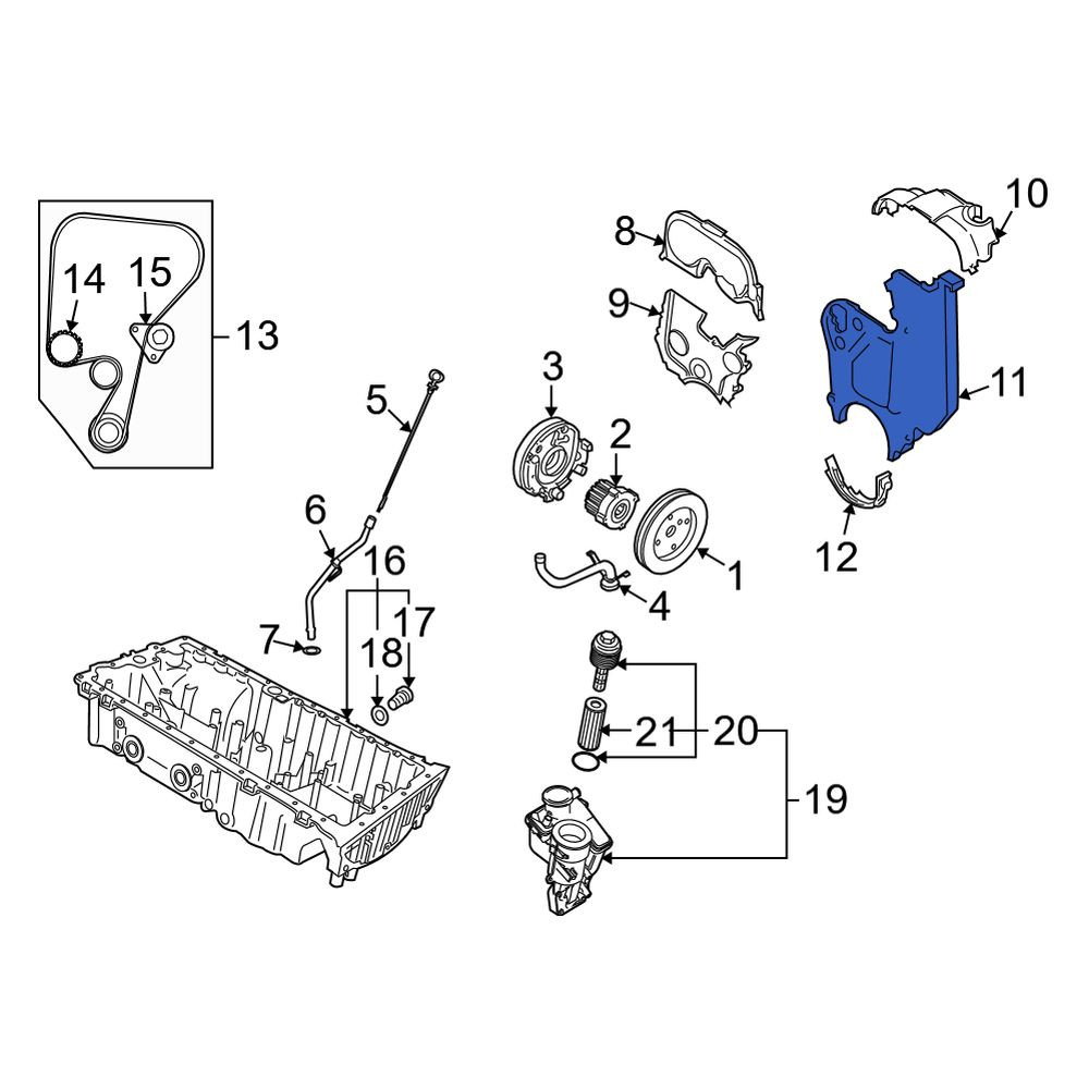 Volvo OE 30650687 - Center Engine Timing Cover
