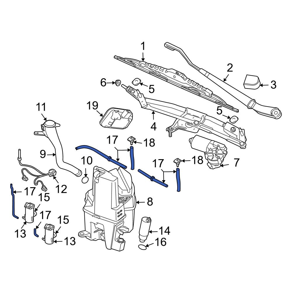 Volvo OE 30622606 - Rear Liftgate Washer Hose