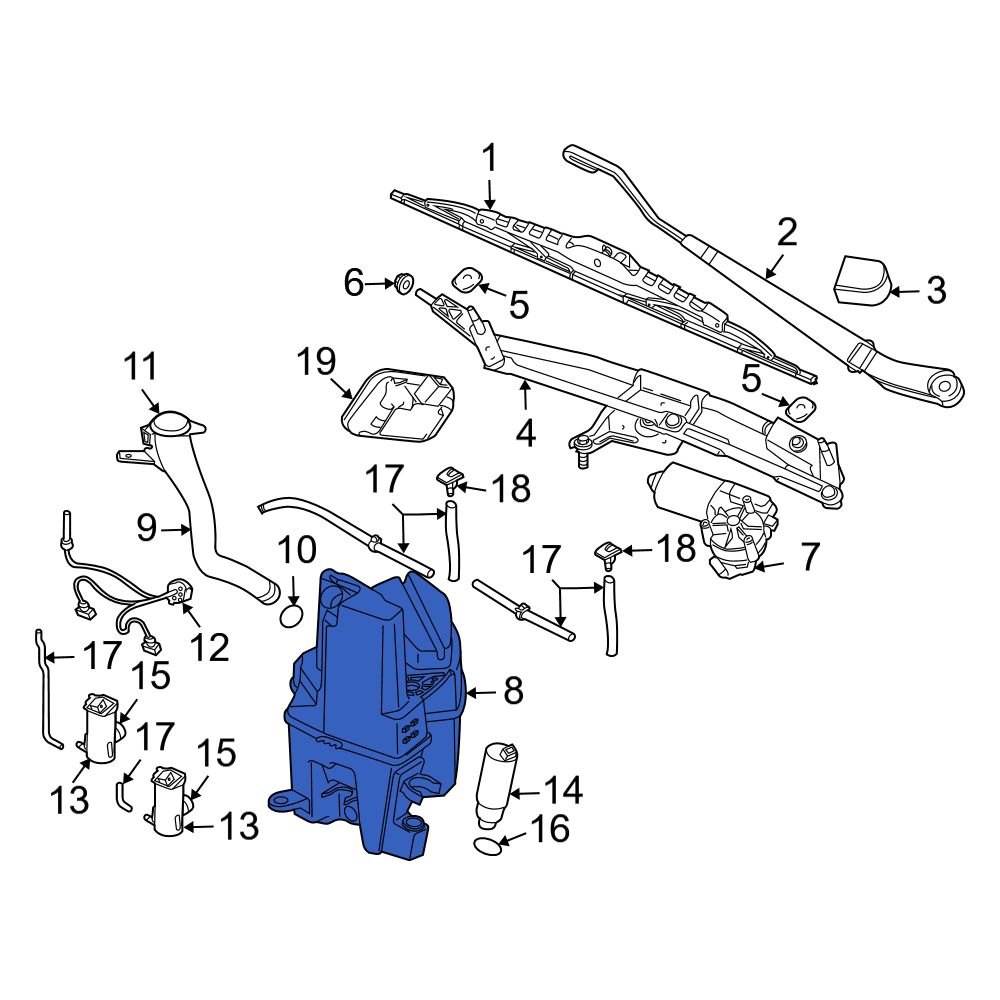 Volvo OE 30678292 - Front Washer Fluid Reservoir