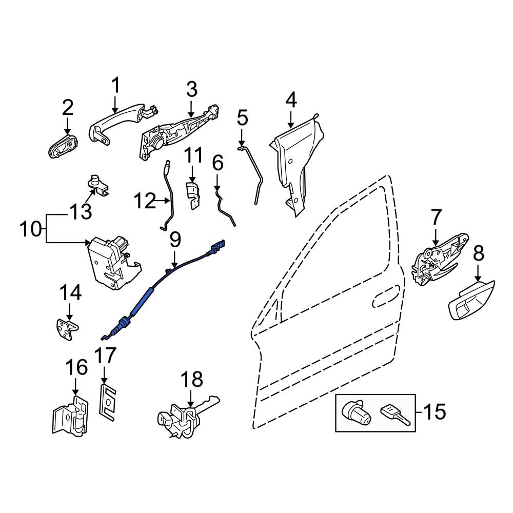 Volvo OE 31253059 - Front Door Latch Cable