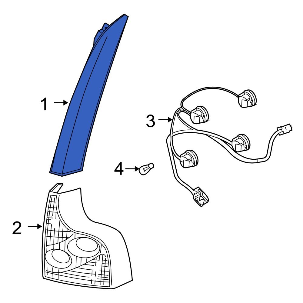 Volvo OE 30678220 - Rear Left Upper Tail Light Assembly