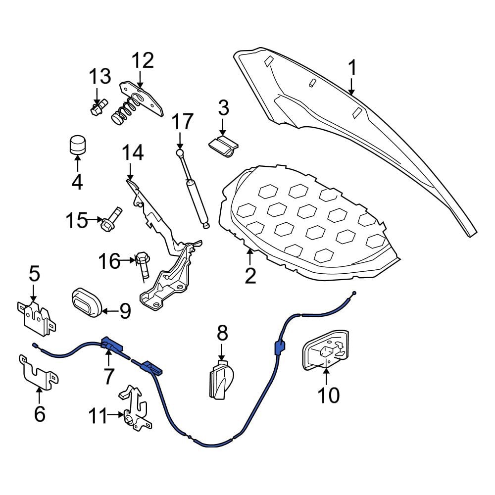 Volvo OE 30671768 - Front Hood Release Cable