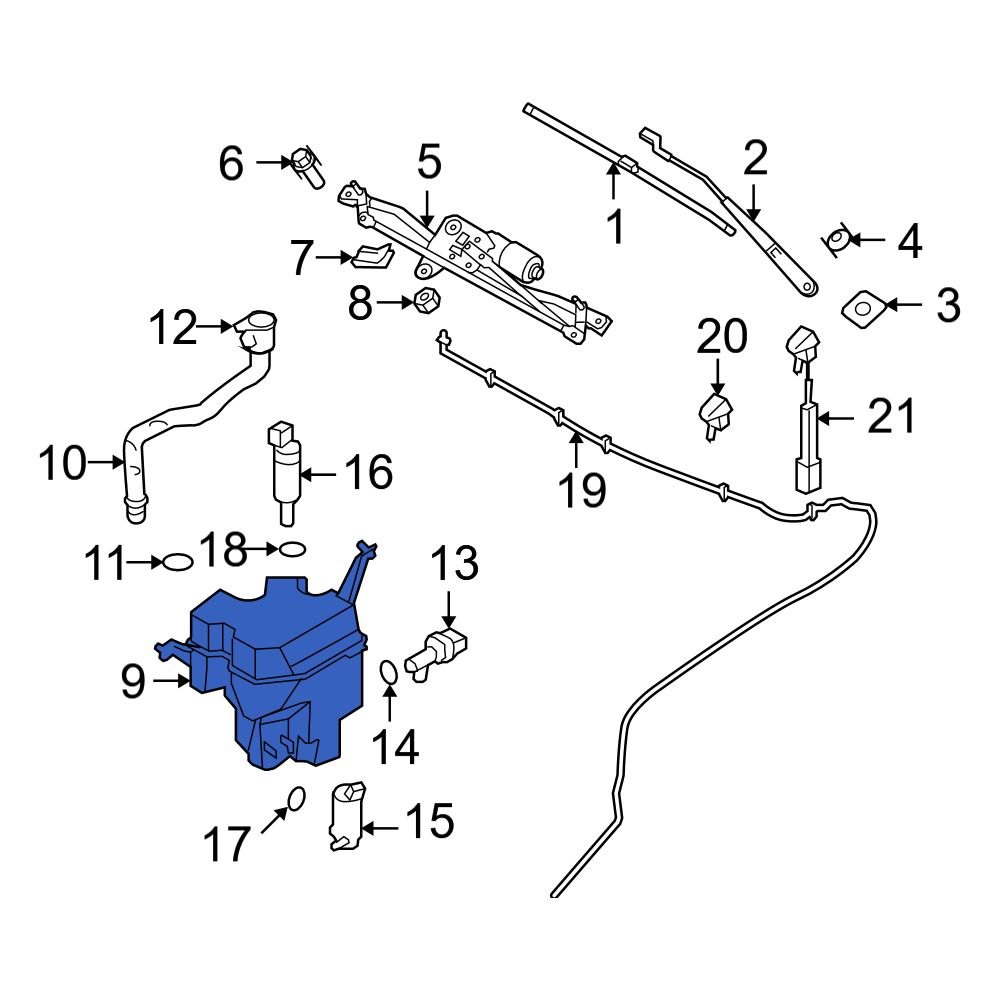 Volvo OE 31349443 - Front Washer Fluid Reservoir