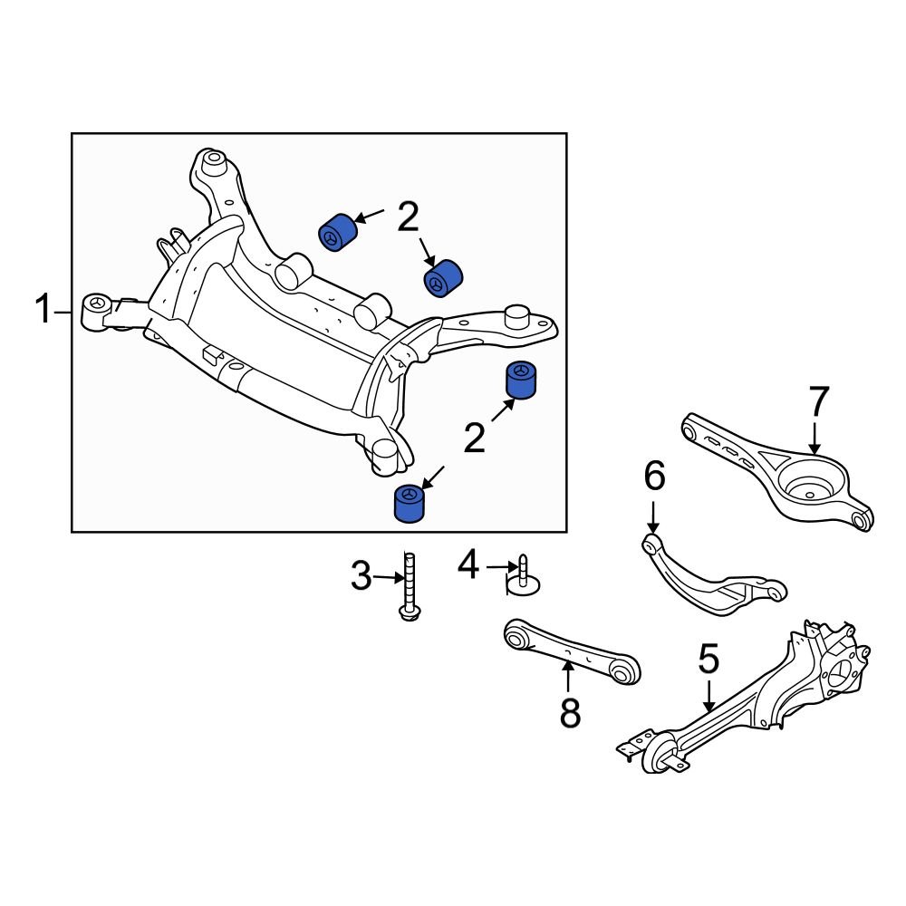Volvo OE 31329240 - Rear Outer Suspension Crossmember Insulator