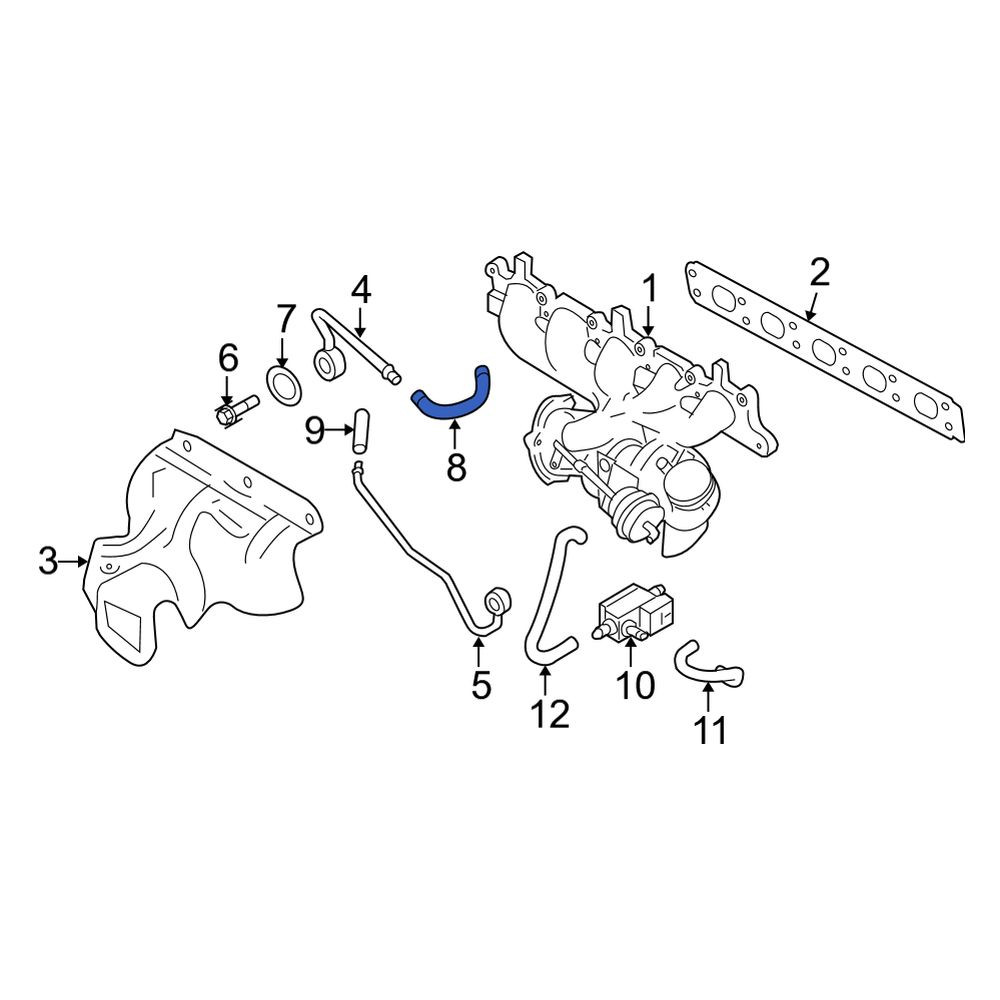 Volvo OE 31439472 - Upper Turbocharger Coolant Line