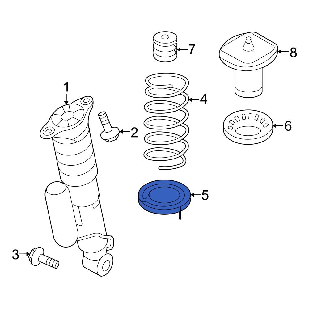 Volvo OE 30714527 - Rear Lower Suspension Shock Absorber Mount Insulator