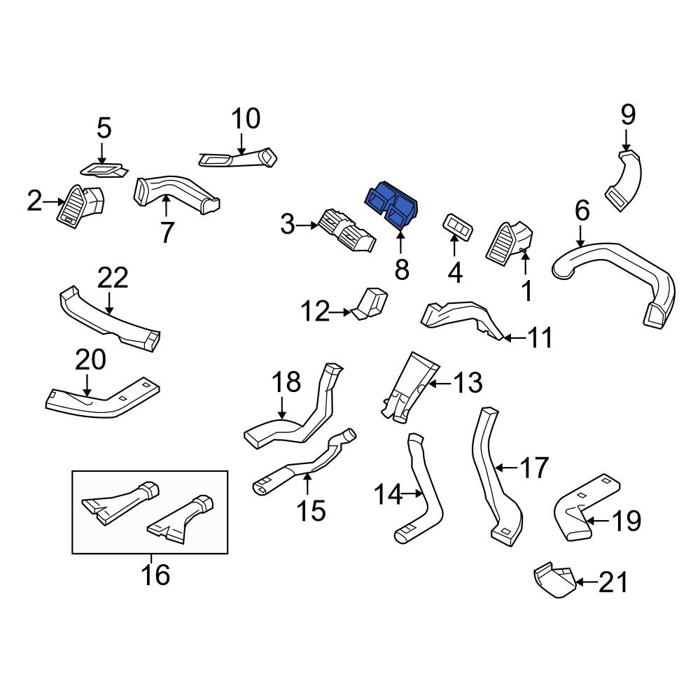 Volvo OE 30791373 - Center Instrument Panel Air Duct