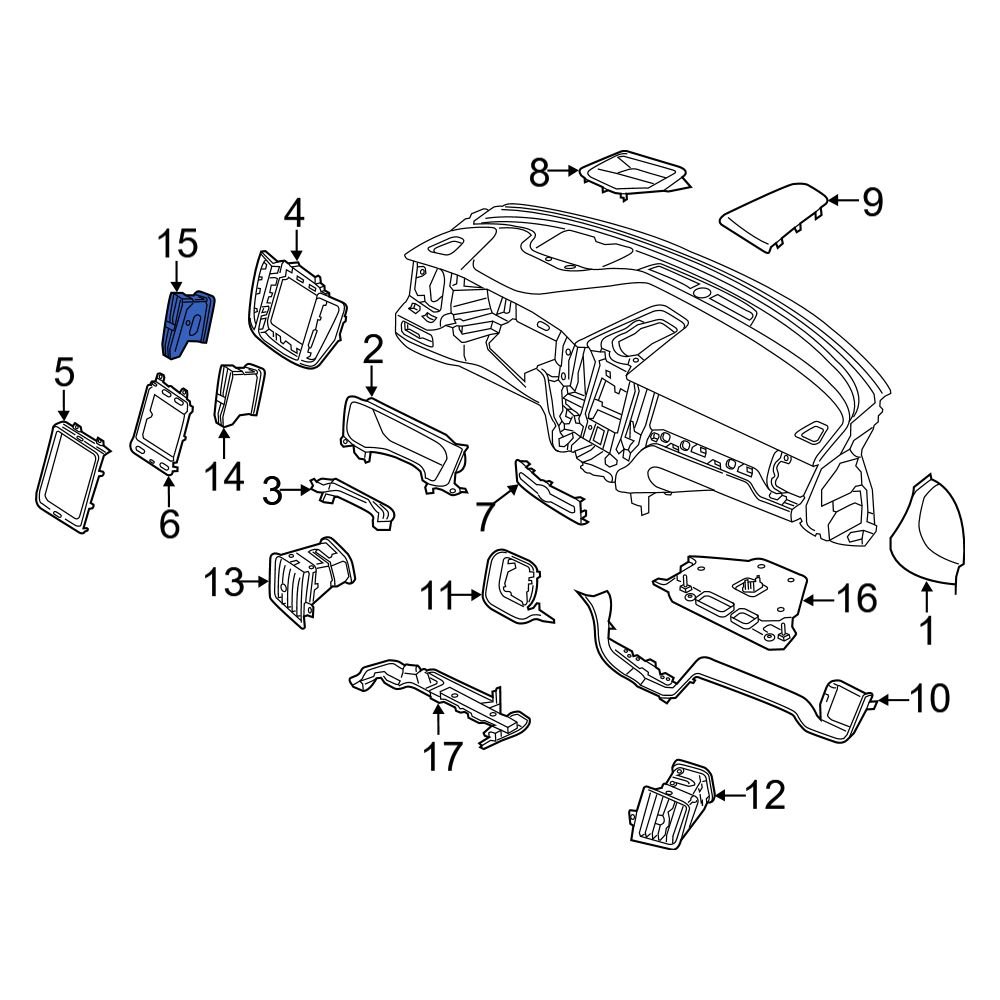 Volvo OE 31477274 - Left Center Dashboard Air Vent