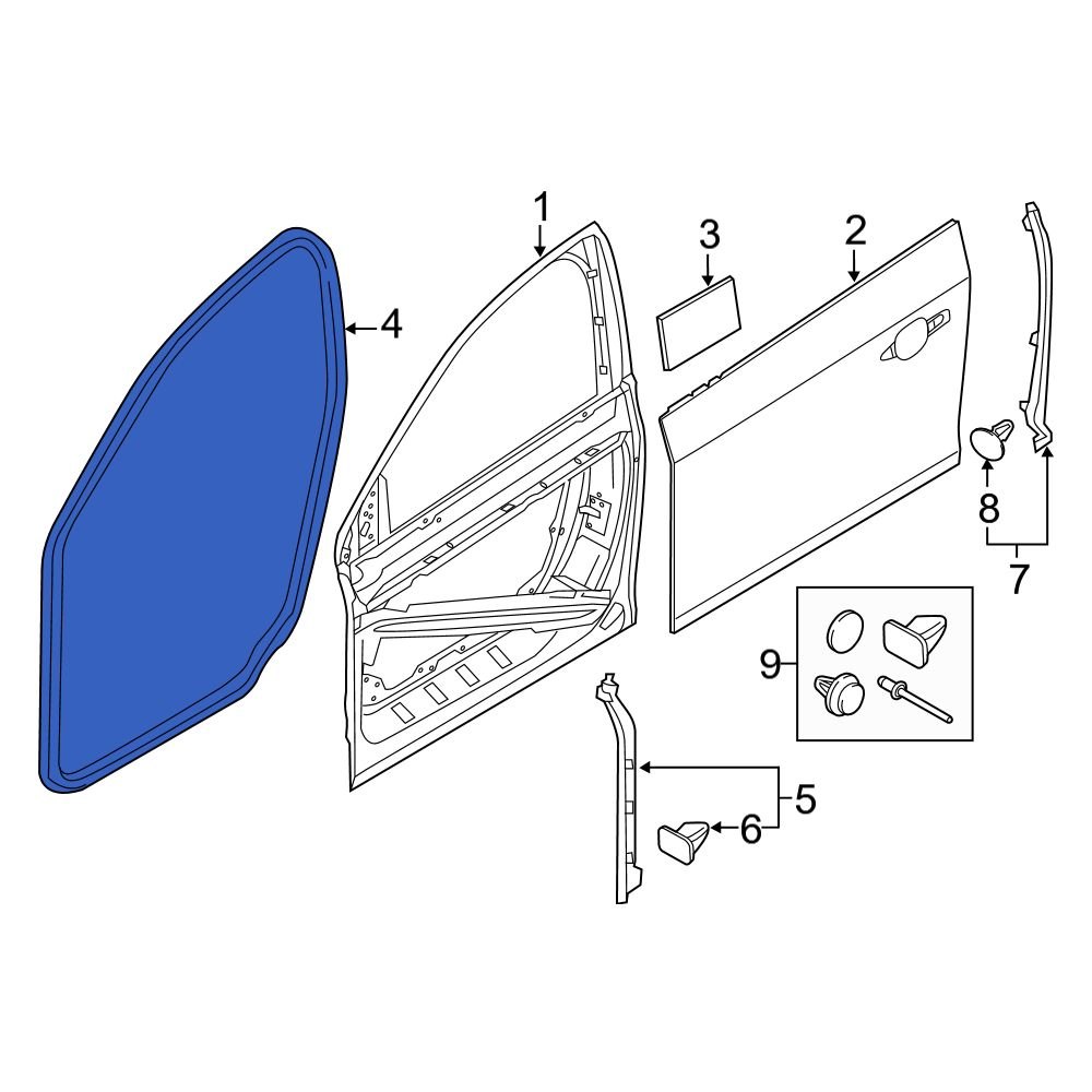 Volvo OE 31424017 - Front Door Seal